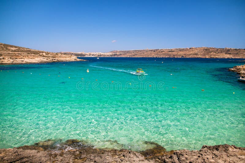 Blue Lagoon - Comino, Malta Stock Image - Image of holiday, comino ...