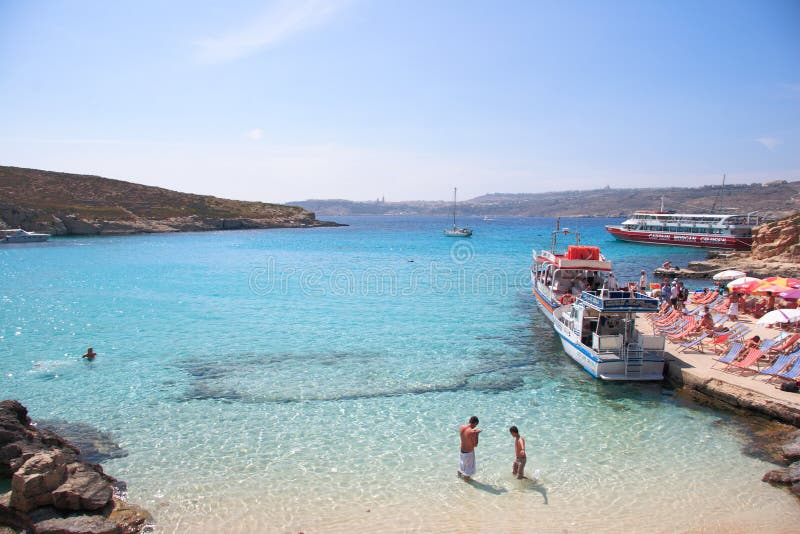 Blue lagoon in Malta editorial photography. Image of blue - 135390762