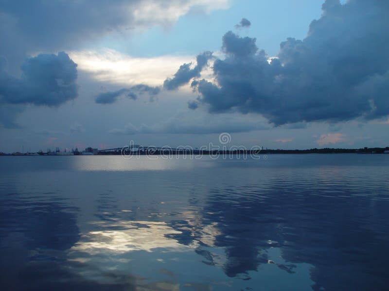 Blue lake stock image. Image of calm, bridge, loch, water - 67883