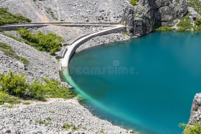 Blue Lake Called Modro Jezero at Imotski in Croatia. Stock Photo ...