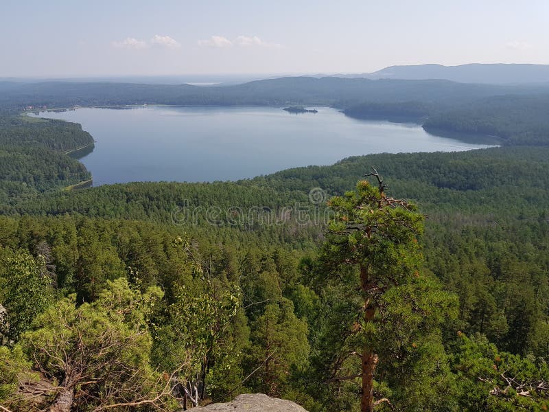 Blue Lake among Green Taiga Stock Image - Image of aqua, field: 206368053