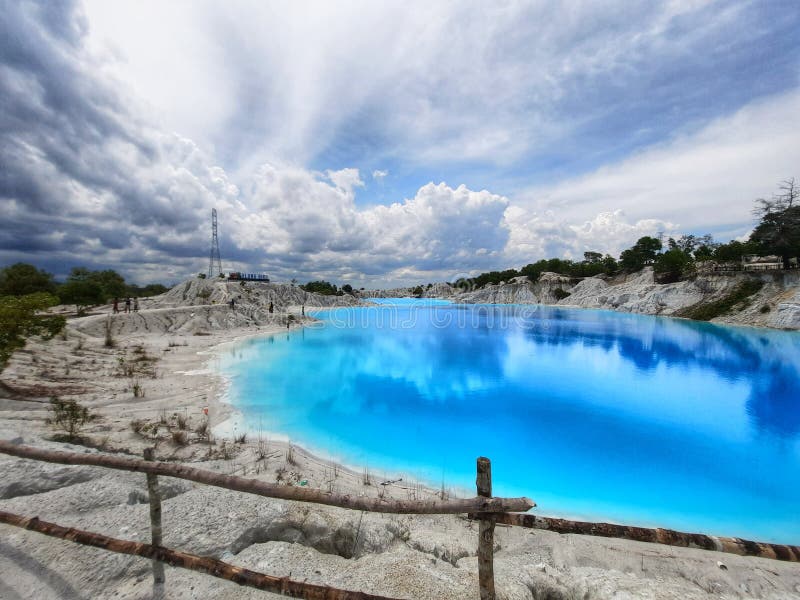 Blue lake kaolin stock photo. Image of estate, coast - 261788654