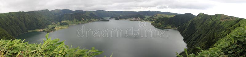 Lagoa Azul, View from Northern Point, Miradouro Das Cumeeiras, Sete ... Lagoa Azul, View from Northern Point, Miradouro Das Cumeeiras, Sete ...