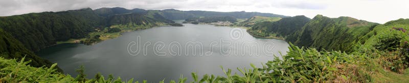 Lagoa Azul, View from Northern Point, Miradouro Das Cumeeiras, Sete ... Lagoa Azul, View from Northern Point, Miradouro Das Cumeeiras, Sete ...