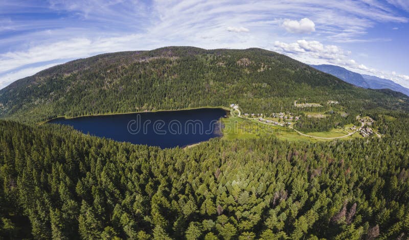 Blue Lake in the Middle of Forests Aerial View Stock Image - Image of ...