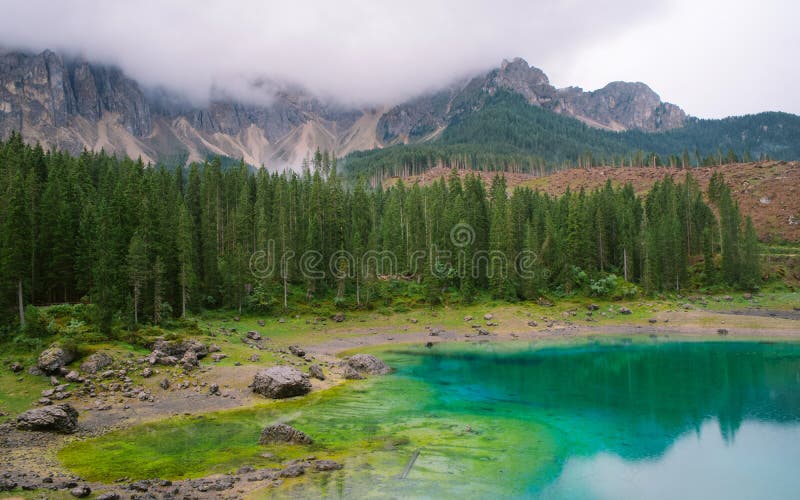 Blue Lake in the Middle of a Mountain Stock Photo - Image of long, blue ...
