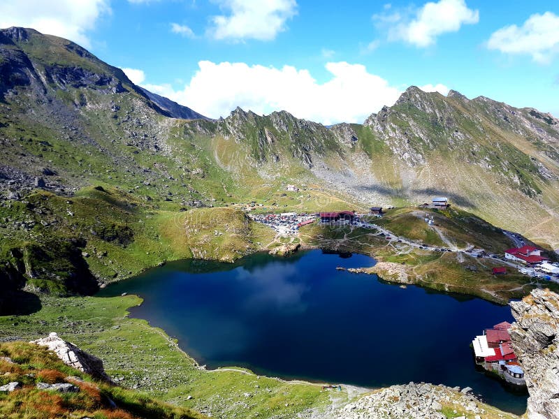 Blue Lake with Mountains and Blue Sky Stock Image - Image of hill ...