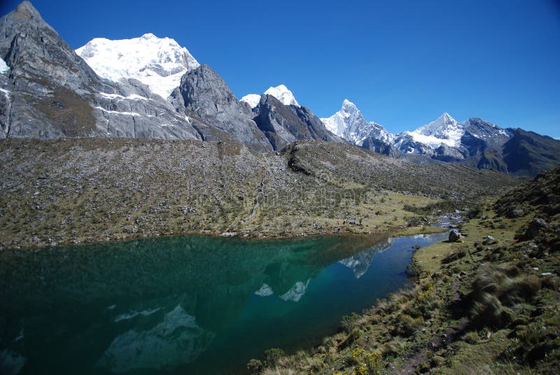 Blue lake reflection stock photo. Image of lake, peru - 20280038
