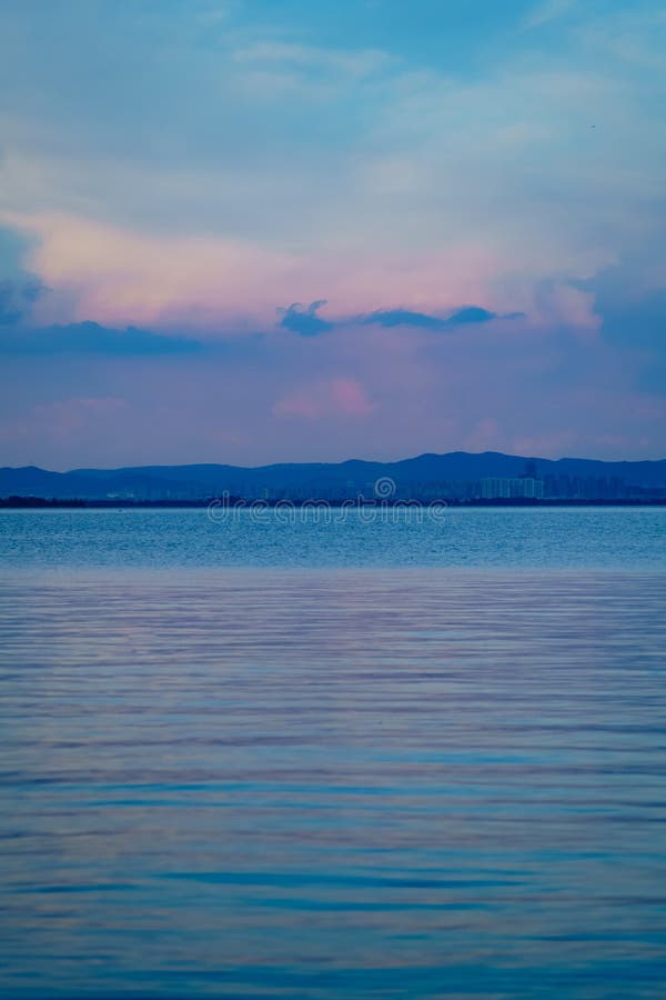 Dianchi Lake and Kunming City Scenery Stock Image - Image of blue ...