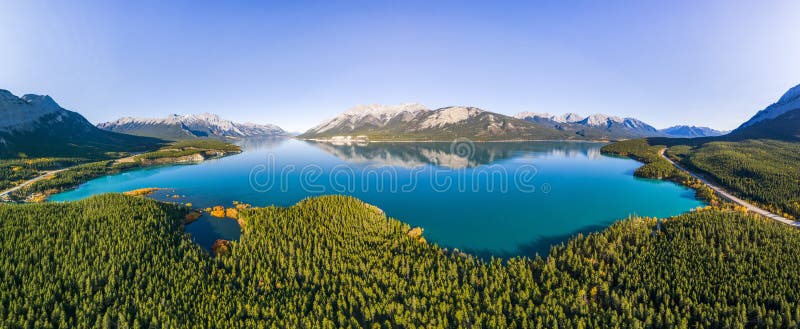 Blue Lake with Water Reflection Aerial View Stock Image - Image of ...