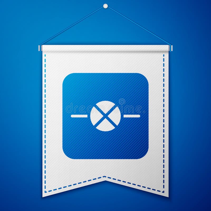 Blue Lamp in Electronic Circuit Icon Isolated on Blue Background. White ...