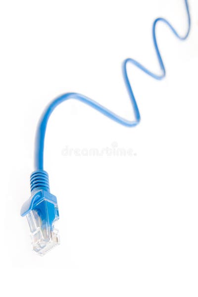 Blue Lan Telecommunication Cable Rj45 Isolated Stock Photo - Image of ...