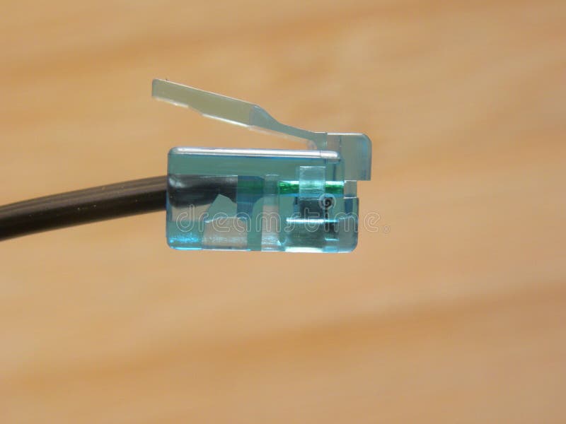 Blue Landline Telephone Cable Jack Stock Photo - Image of black ...