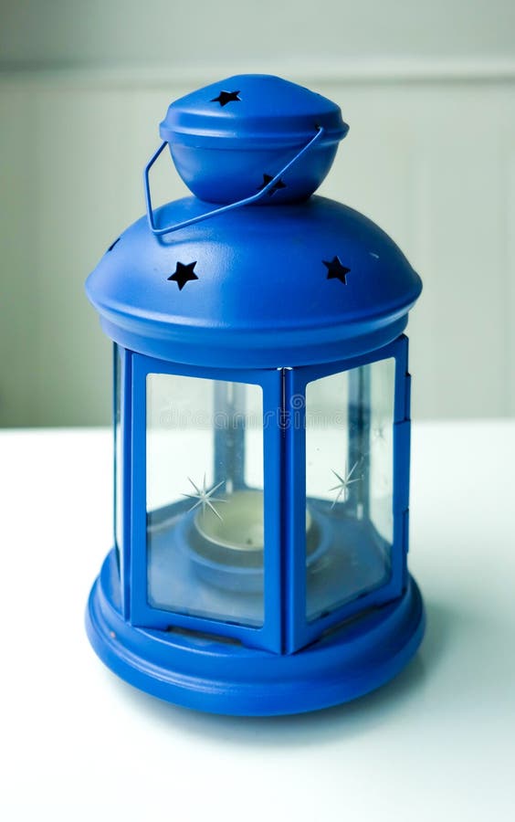 Blue Lantern stock image. Image of glass, decorative - 42671537