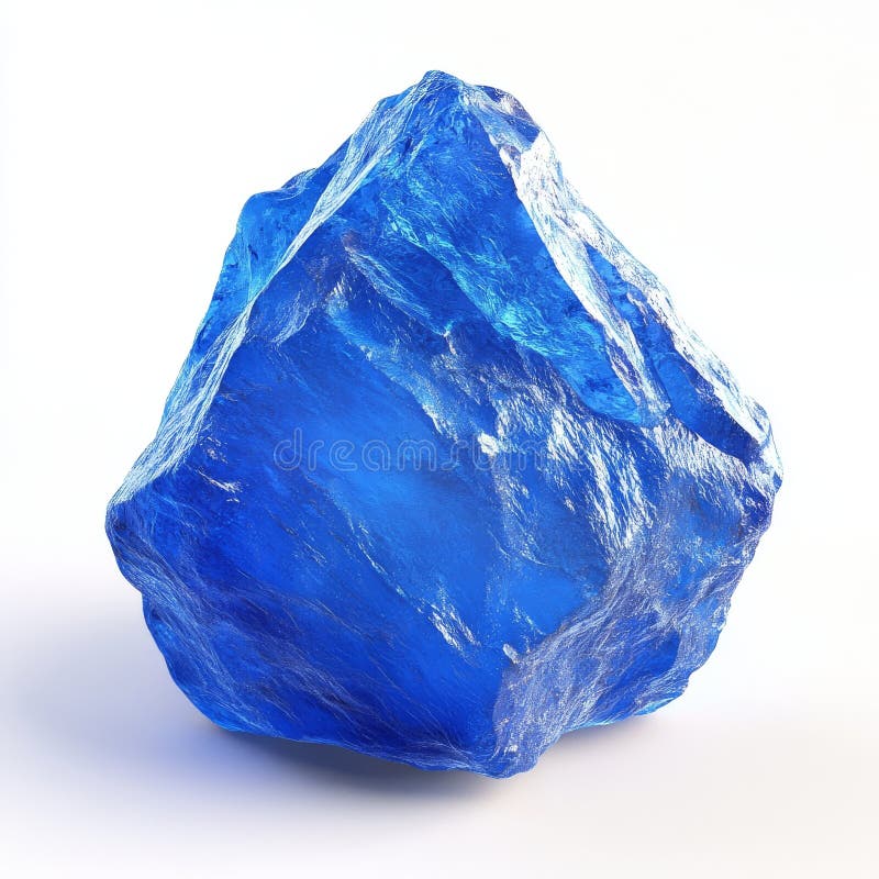 The Blue Lapis Lazuli Crystals Isolated on a White Background are a Raw ...