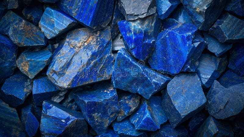 Blue Lapis Lazuli Raw Crystals, Natural Stones Background Stock ...