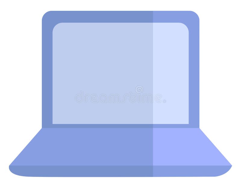 Blue laptop, icon stock vector. Illustration of symbol - 258929204