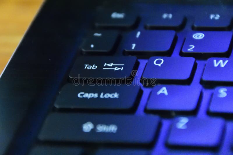 Blue Laptop Keyboard stock image. Image of connection - 226769009