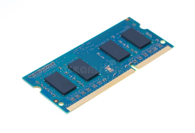 Blue Laptop RAM Isolated on White Background Stock Photo - Image of ...