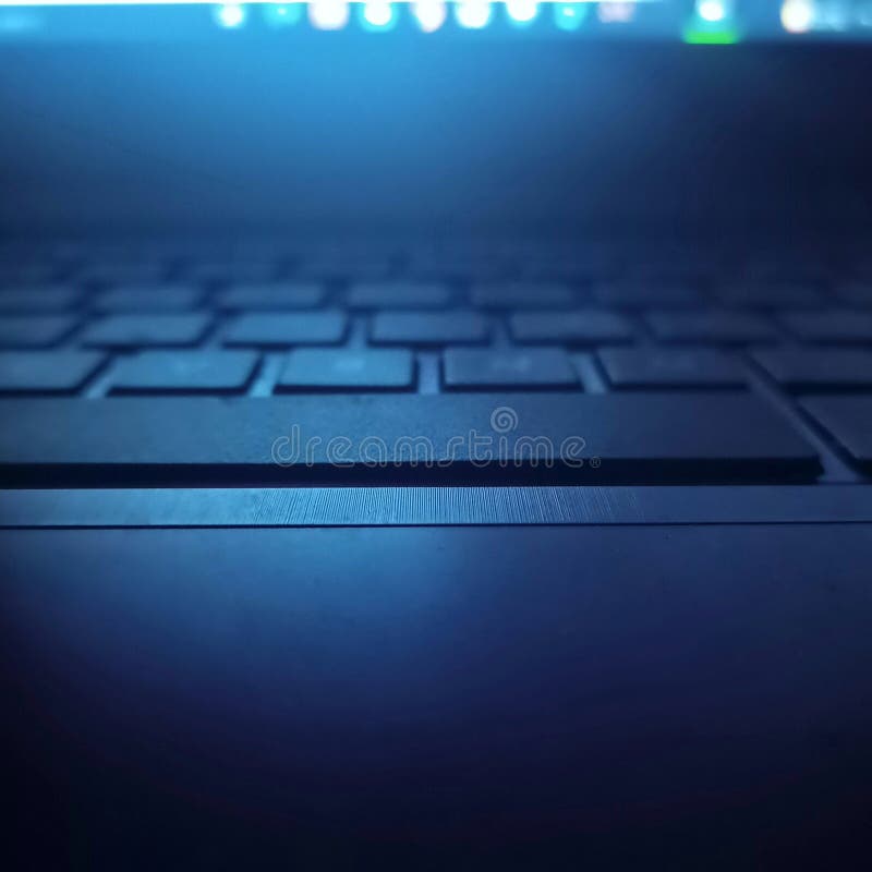 Blue Laptop Screen at Night Stock Image - Image of light, gadget: 230365397
