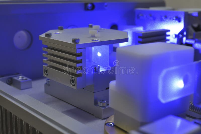 Blue laser stock image. Image of mechanics, laser, reflection - 24115783