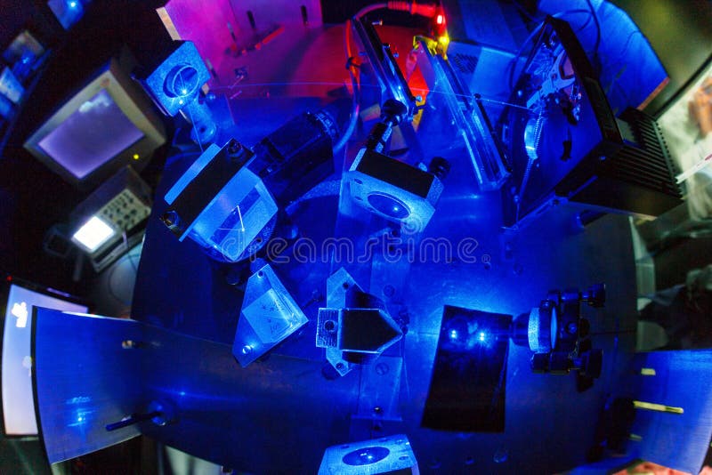 Laser in a Quantum Optics Lab. Stock Photo - Image of physics ...