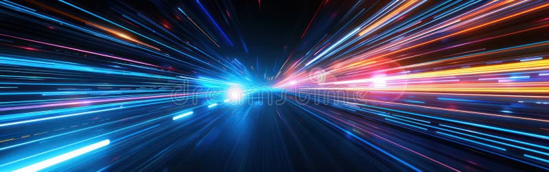 Blue Laser Speed Motion: Abstract Glowing Light Background Banner with ...