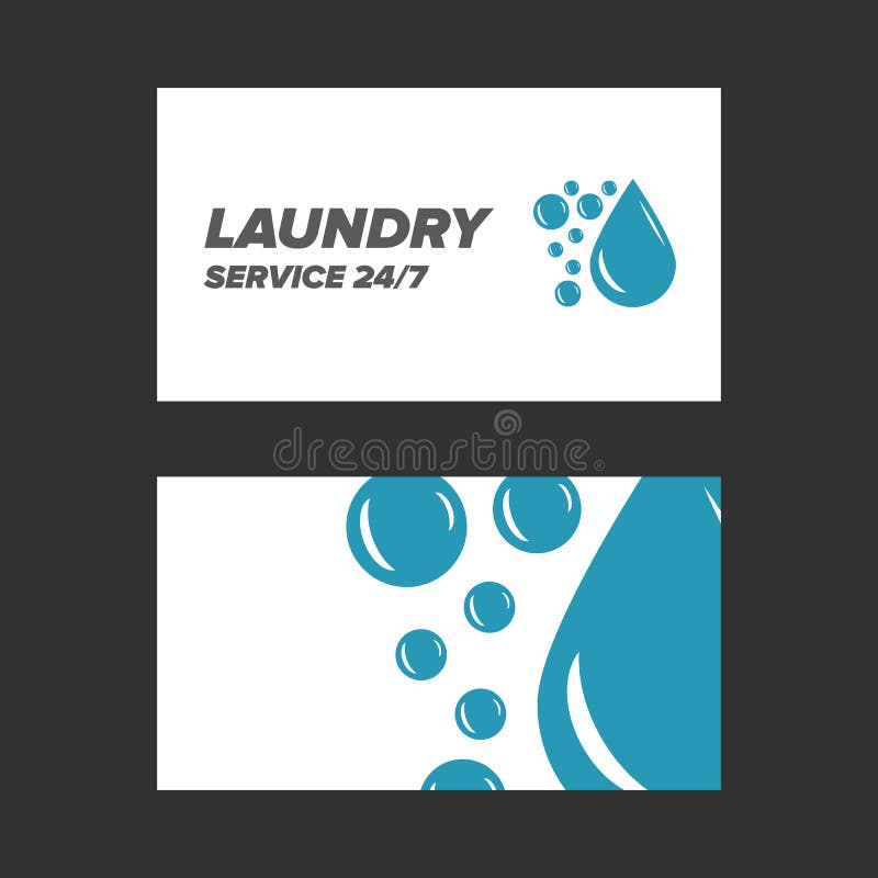Blue Laundry Service Business Card Stock Vector - Illustration of ...