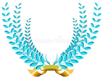 Blue laurel wreath stock vector. Illustration of competition - 19220495