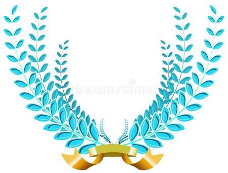 Blue laurel wreath stock vector. Illustration of competition - 19220495