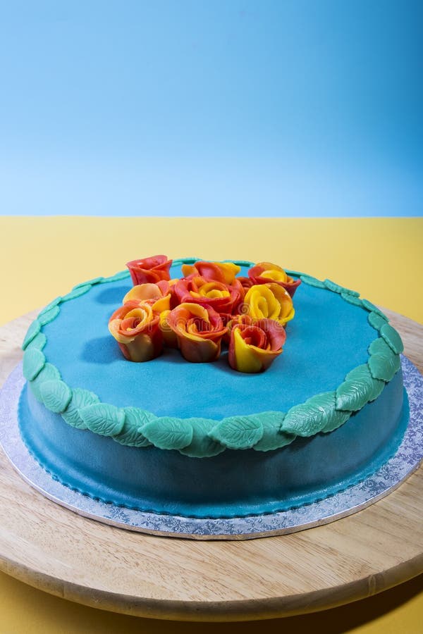 Blue layer cake stock photo. Image of celebration, bakery - 55419928