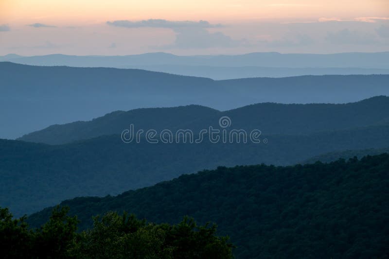 Blue Layers of Mountains Span the Shenandoah Valley Stock Photo - Image ...