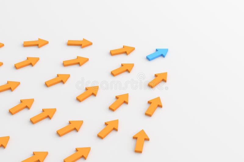 Blue leader arrow stock illustration. Illustration of orange - 97639759