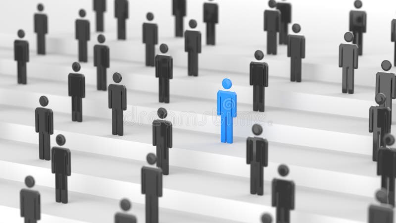 Blue leader man stock illustration. Illustration of follow - 115851879