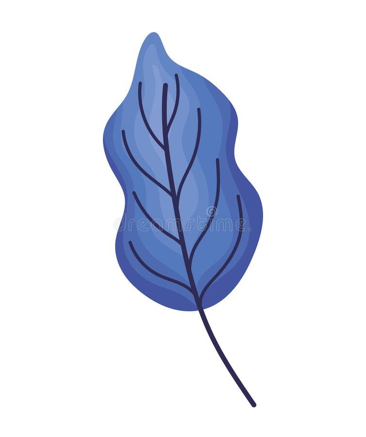 Blue Leaf Icon Isolated on Blue Background. Leaves Sign. Fresh Natural ...