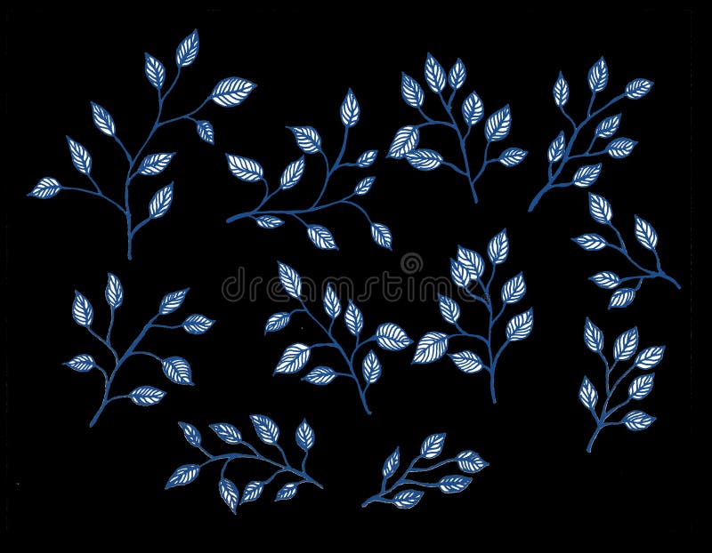 Blue leaf pattern stock image. Image of element, abstract - 151648953