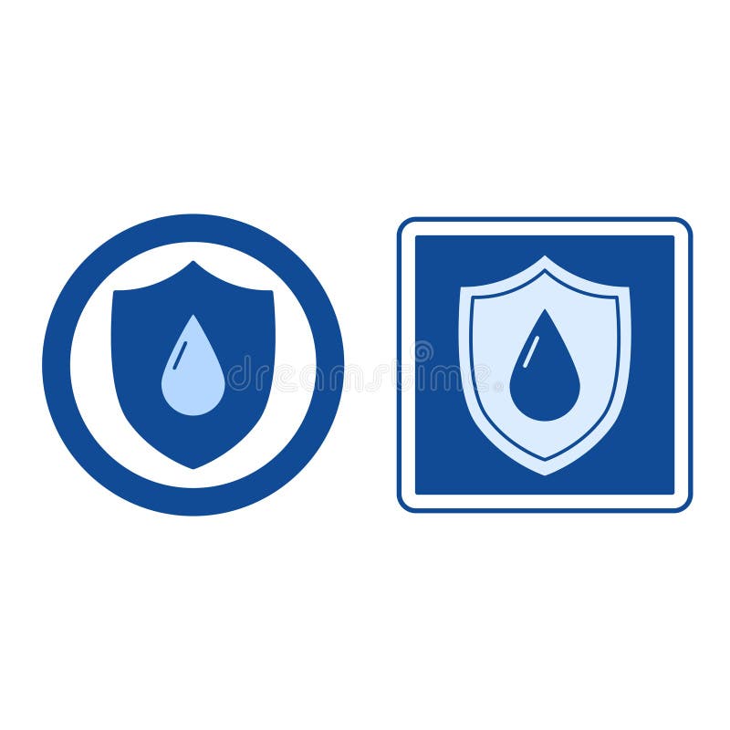 Blue Leak Proof Labels. stock vector. Illustration of emblem - 366377969