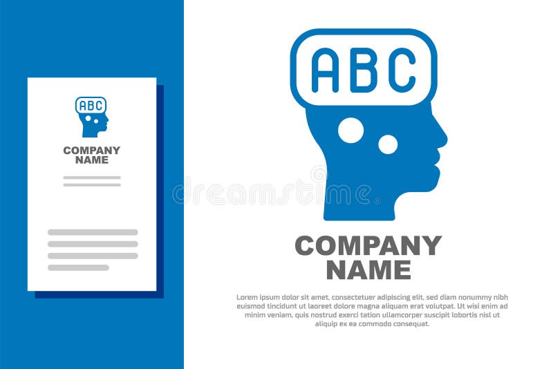 Blue Learning Foreign Languages Icon Isolated on White Background. Logo ...