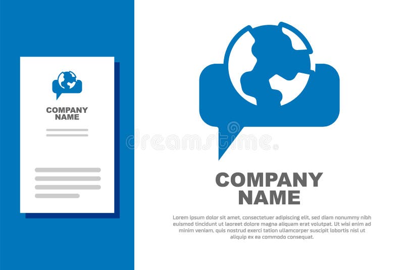 Blue Learning Foreign Languages Icon Isolated on White Background ...