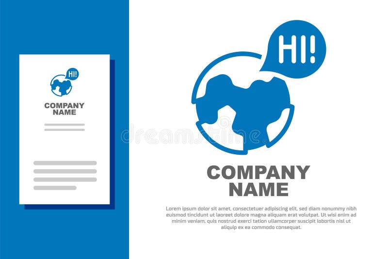 Blue Learning Foreign Languages Icon Isolated on White Background ...