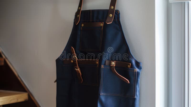 The Blue Leather Apron. AI Generated Stock Image - Image of fabric ...