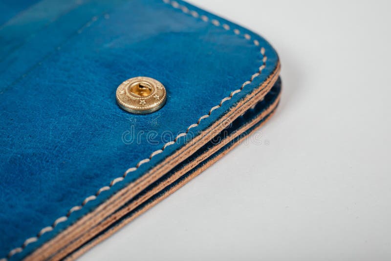Blue Leather Case Notebook Isolated on White Background. Stock Photo ...