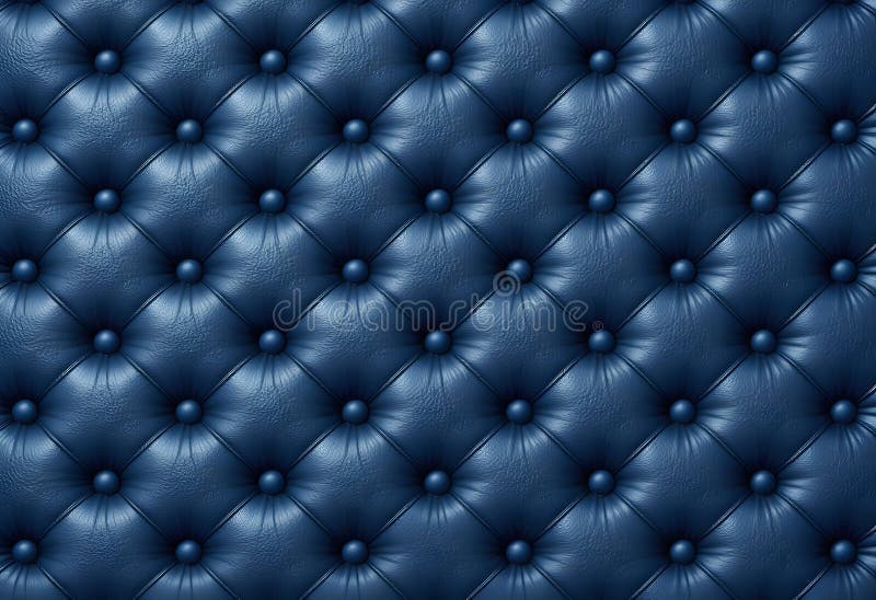 Blue Leather Chesterfield Sofa Tufted Luxurious Texture Classic Design ...