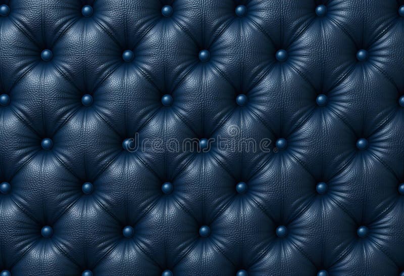 Blue Leather Chesterfield Sofa Tufted Luxurious Texture Classic Design ...
