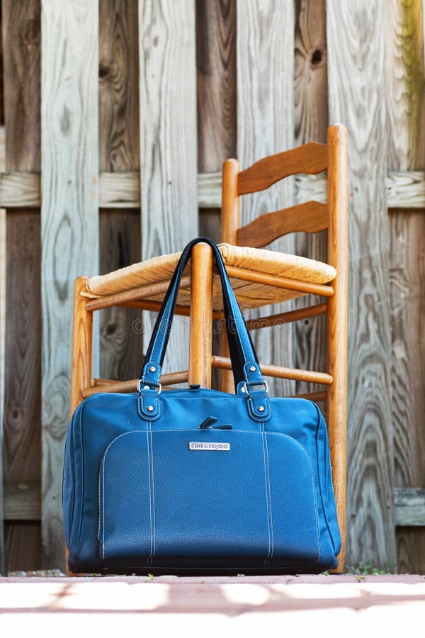 Blue Leather Laptop Bag with Long Handles from Clark and Mayfield ...
