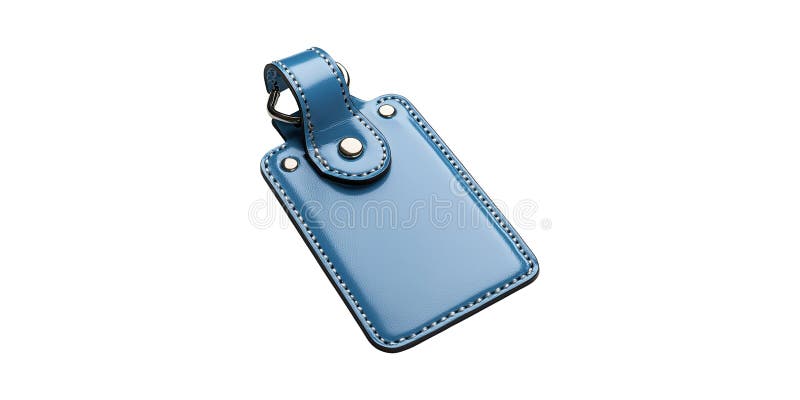 Blue Leather Luggage Tag with Stitching. Travel Accessory for ...