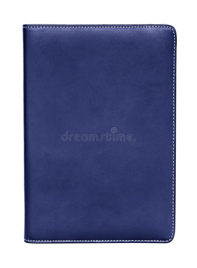 Blue Leather Notebook Isolated on White Background Stock Photo - Image ...