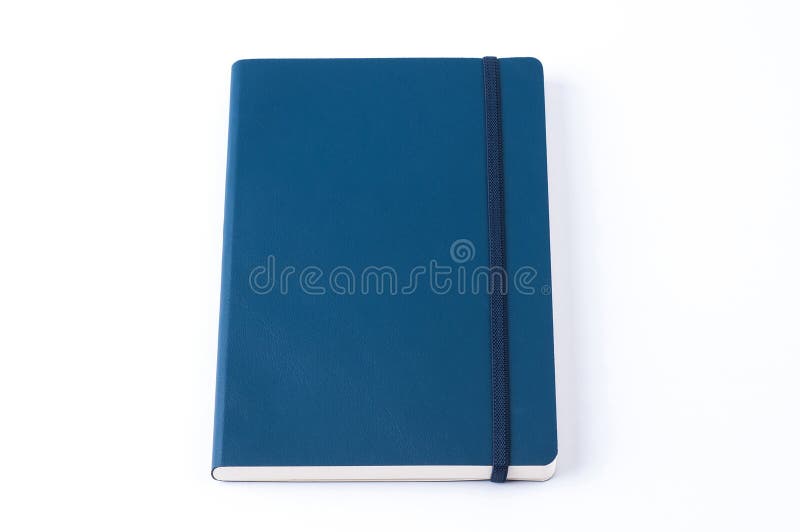 Blue Leather Notebook Isolated on White Background Stock Image - Image ...