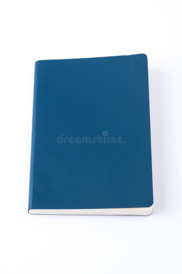 Blue Leather Notebook Isolated on White Background Stock Photo - Image ...