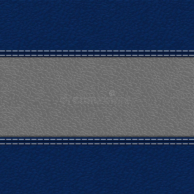 Blue Leather Texture with White Stitching Stock Vector - Illustration ...